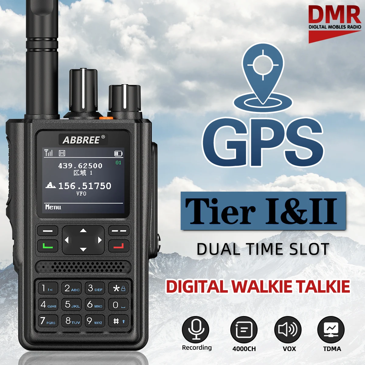 ABBREE-Walkie Talkie Digital DM-F8 DMR, Radio bidireccional de largo ...