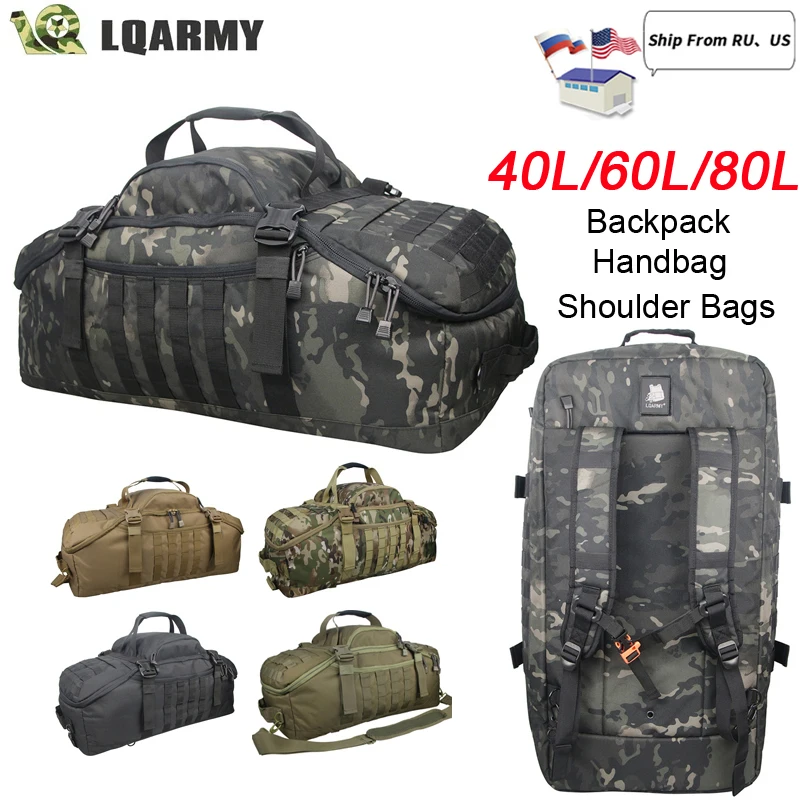 40l 60l 70l Men Army Sport Gym Bag Military Tactical Waterproof ...