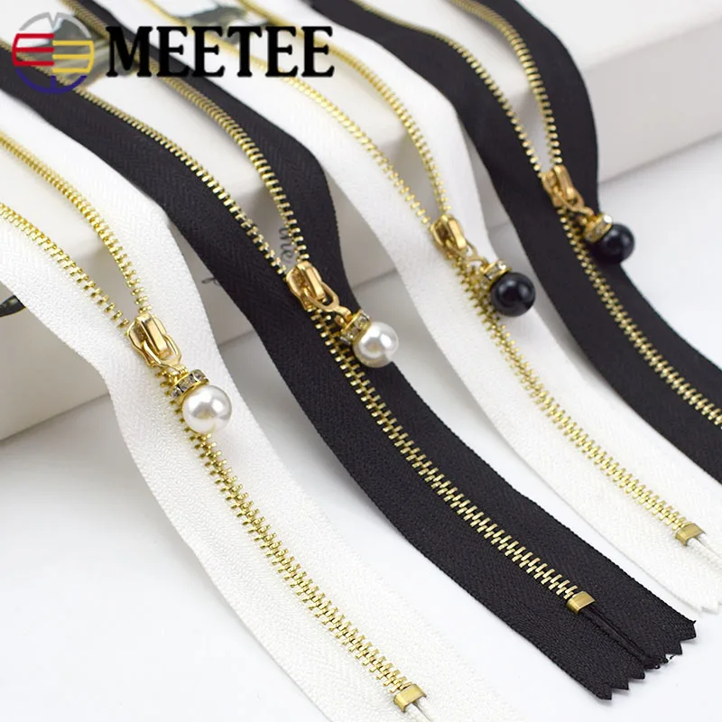 3pcs Meetee 3# Metal Zipper 15-30cm Close End Gold Teeth Zip Closure ...