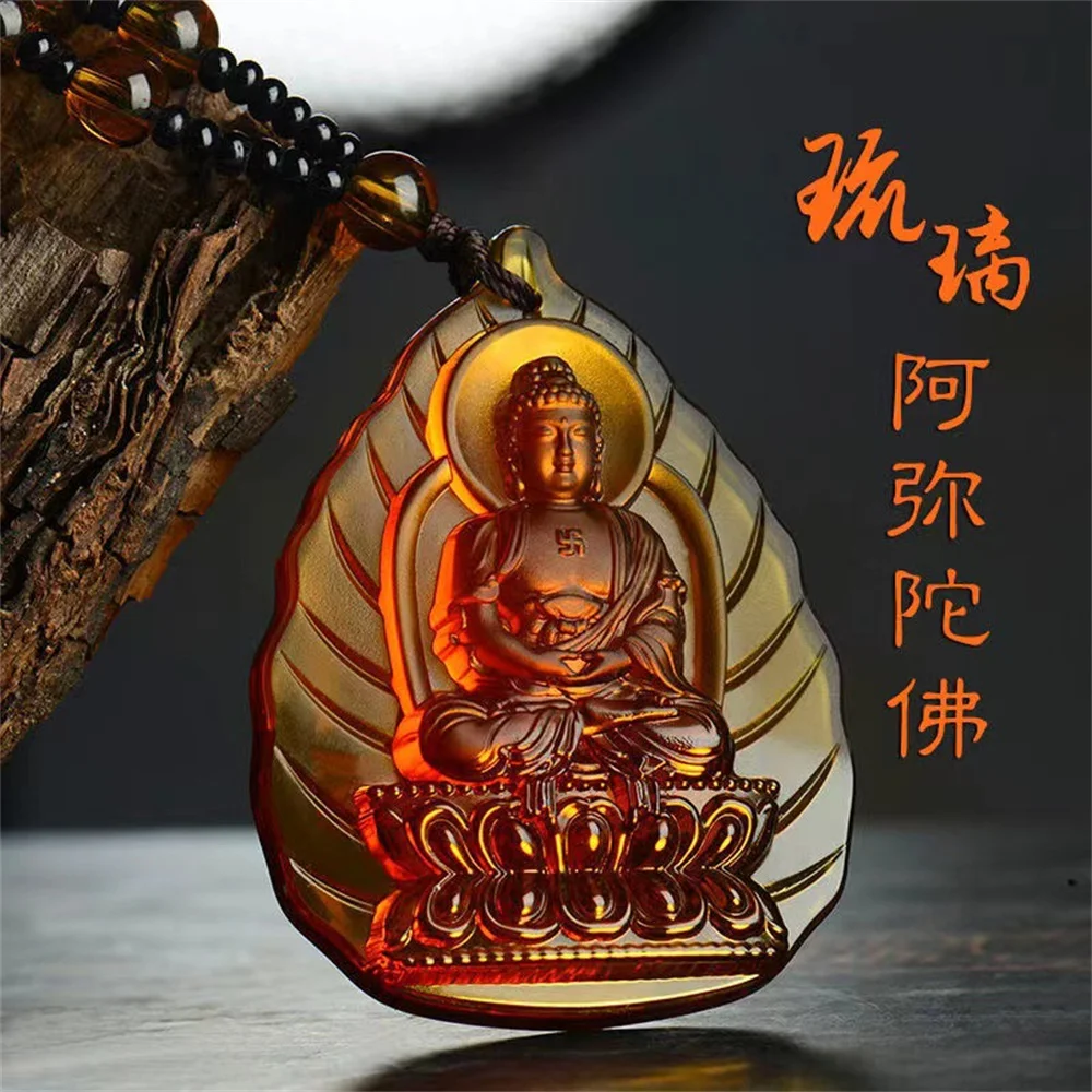 Charm-Topaz-Hand-Carved-Buddha-Ice-Yellow-Crystal-Lucky-Pendant-Tibetan ...