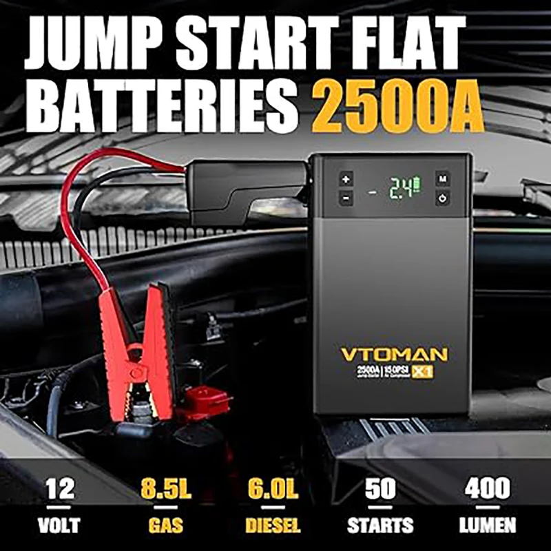 VTOMAN-Car-Jump-Starter-With-150PSI-Air-Compressor-Power-Bank-Portable ...