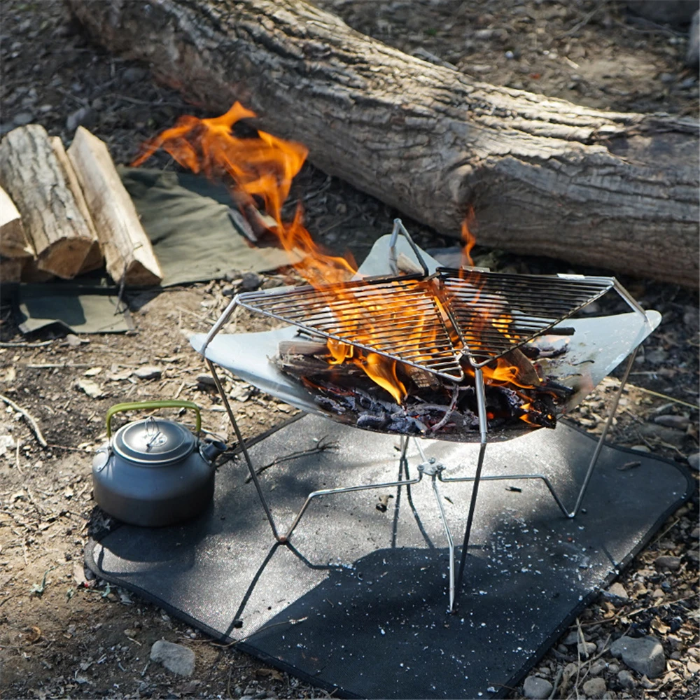 Portable Camping Campfire Pit Folding Firewood Fire Stove Stainless ...
