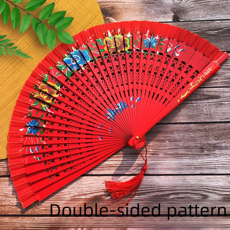 Abanico-de-baile-rojo-grande-de-7-pulgadas-huesos-de-abanico-de-madera ...