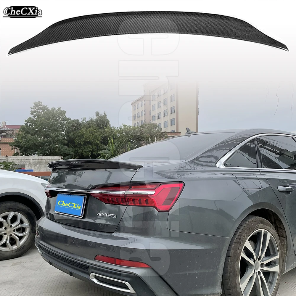For-Audi-A6-S6-RS6-Carbon-Fiber-Rear-Spoiler-Trunk-Wing-2019-2024-GT-HK ...