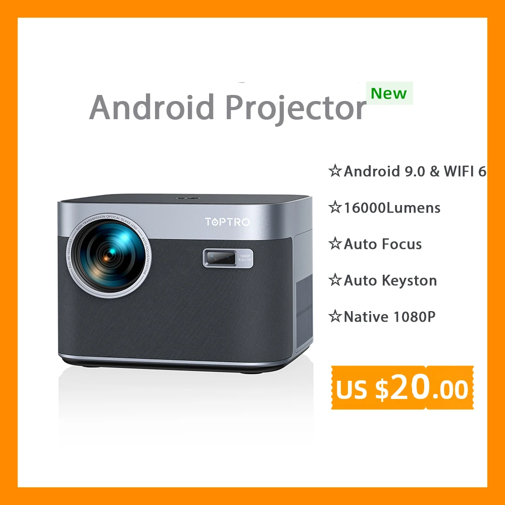 TOPTRO-Projector-4K-600ANSI-Full-HD-1080P-16000L-WiFi6-Bluetooth ...