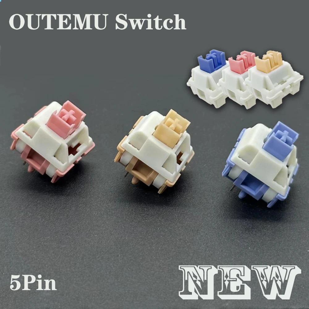 Outemu Switches Silent Cream Peach Mechanical Keyboard Switch 5Pin Linear Clicky Lemon Blue ...