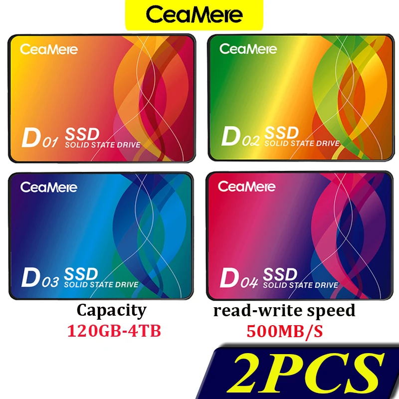 2PCS CeaMere Custom Hard Disk Drive Sata3 ssd 120GB 128GB 240GB 256GB ...