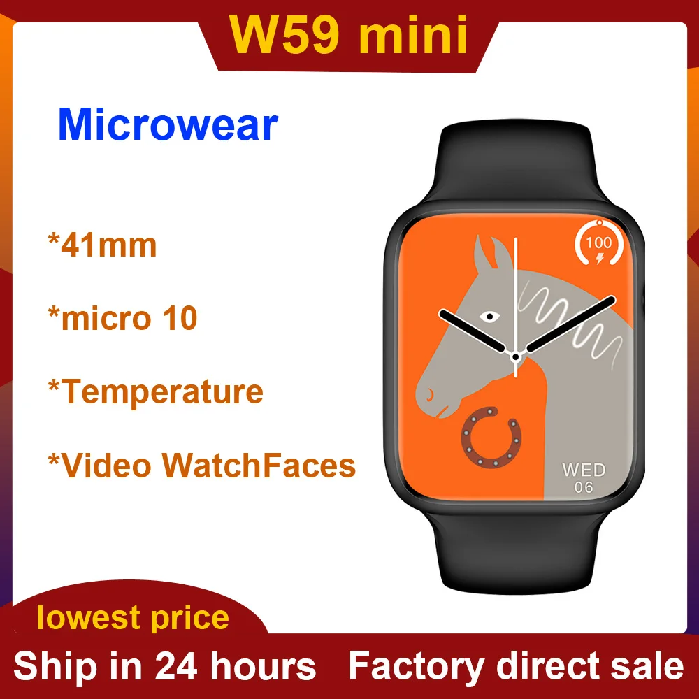 Microwear-W59-Mini-41mm-Smart-Watch-Women-1-74-Inch-Body-Temperature ...