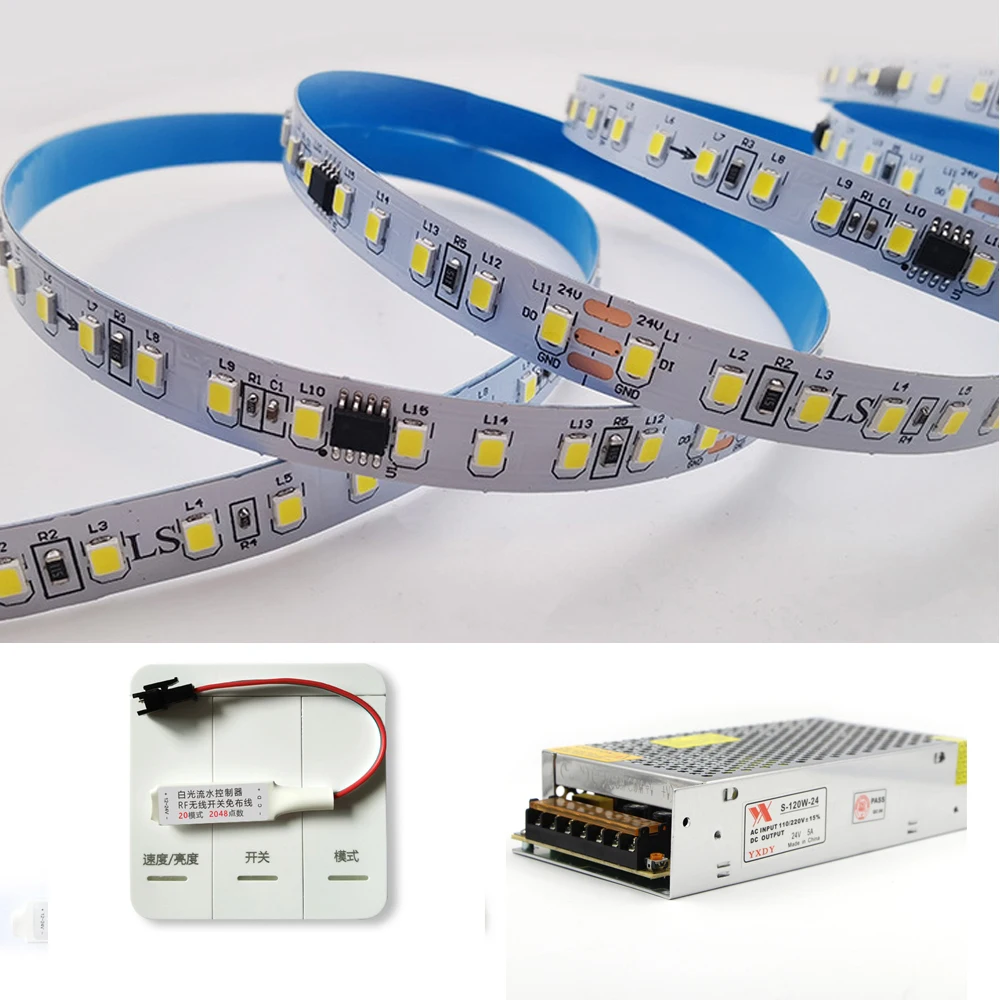 5m 10m Chasing Light Running Water LED Strip 2835 SMD WS2811 Pixel ...