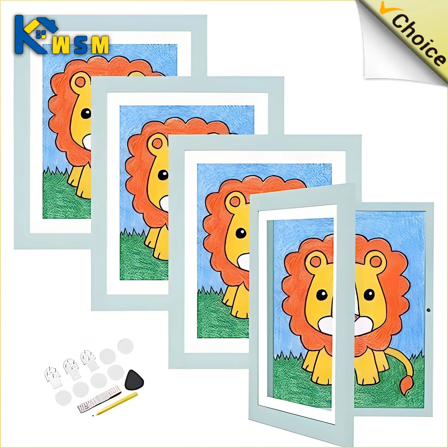 4-Pack-Kids-Art-Frame-Set-Kids-Artwork-Organizer-Wooden-Replaceable ...