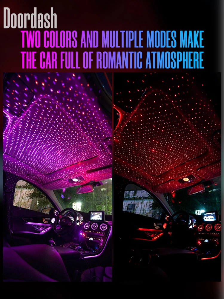 Colorful Galaxy Car LED Roof Light Star Night Projector Atmosphere ...