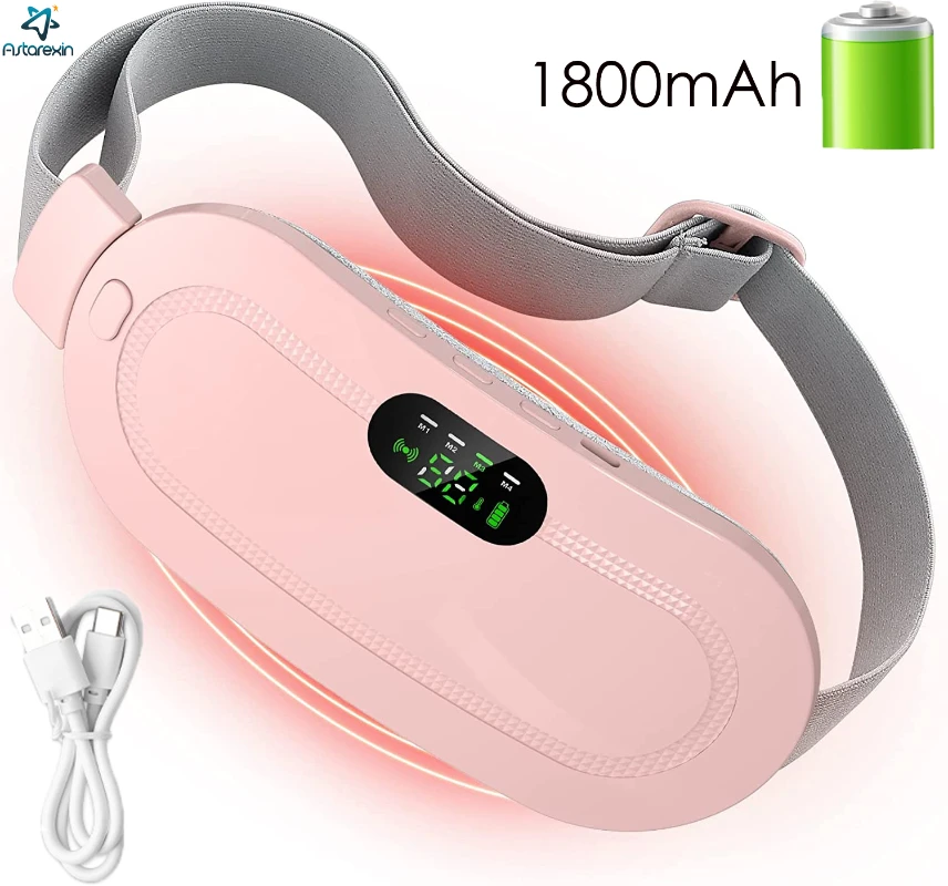 Menstrual Heating Pad Rechargeable Warm Palace Belt Vibration Menstrual ...
