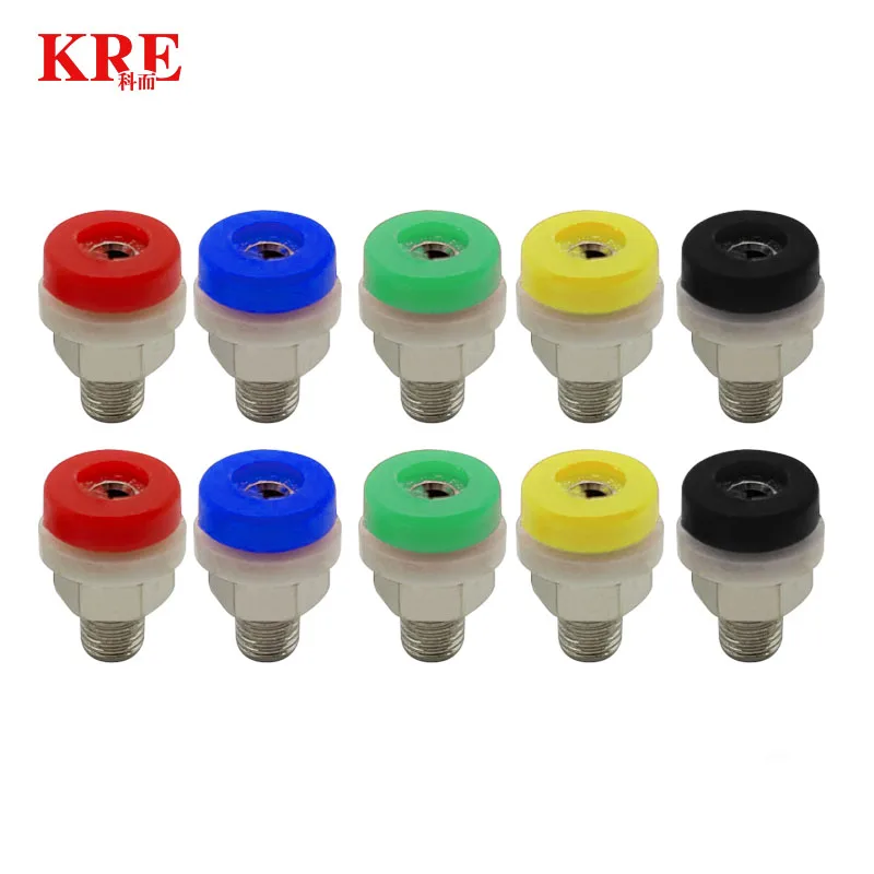 Kre 10pcs 2mm Banana Plug Socket Binding Post Nut Banana Plug Jack Electrical Connector Terminal ...