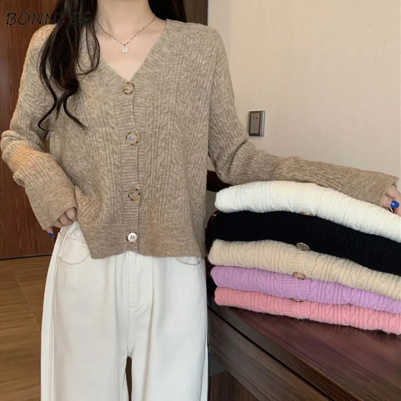 Cardigans Women Lazy Loose Classy Solid Elegant Sweet Long Sleeve All ...