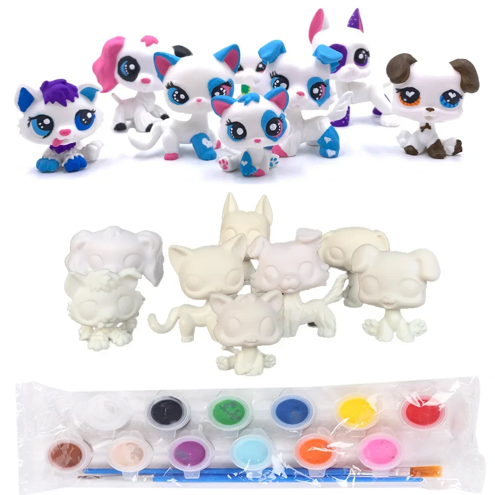 Rare pet White Base for pet Hand Painted short hair cat great dane ...