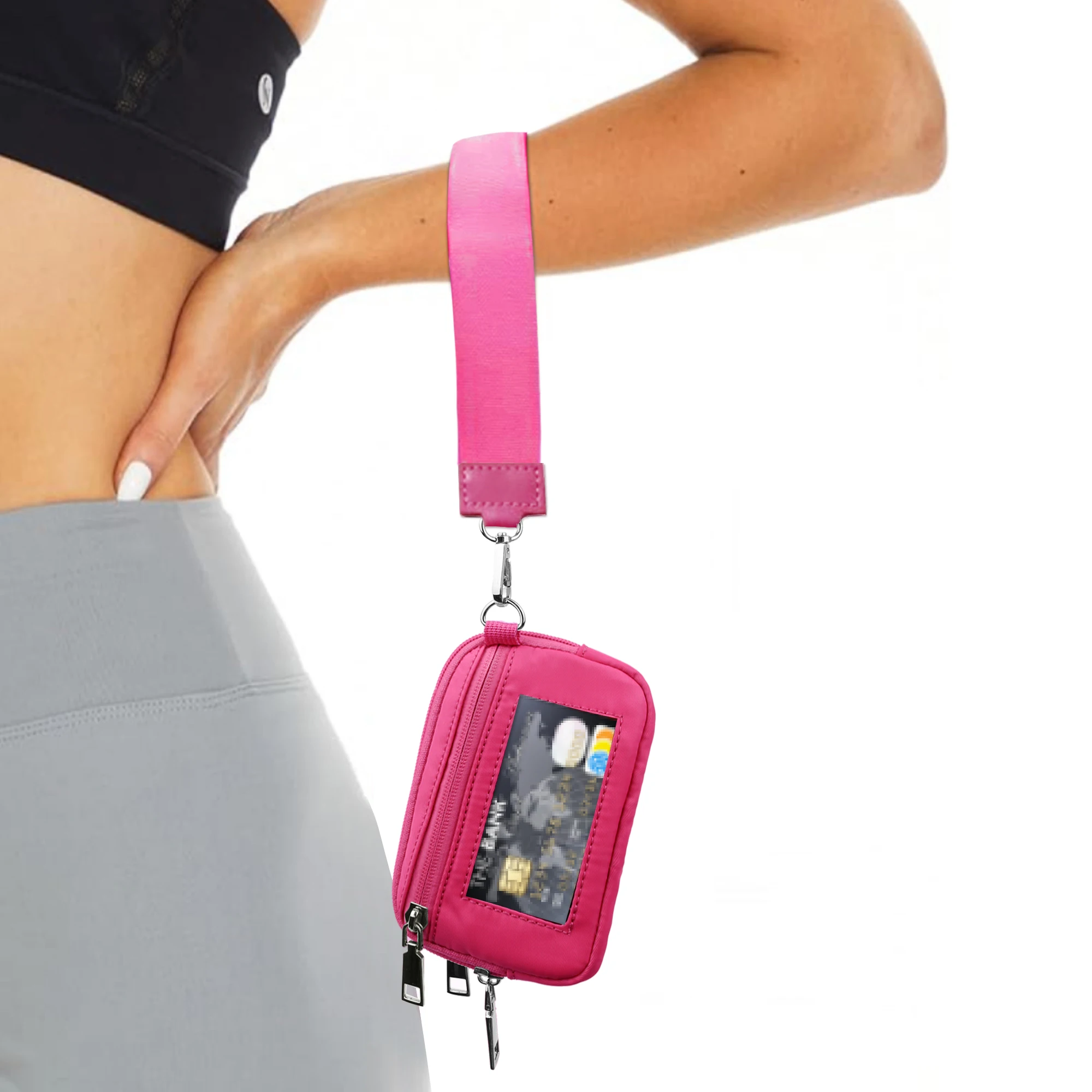 Casual-Plain-Zipper-Short-Wallet-Simple-Design-Pouch-Wristlet-with-ID ...