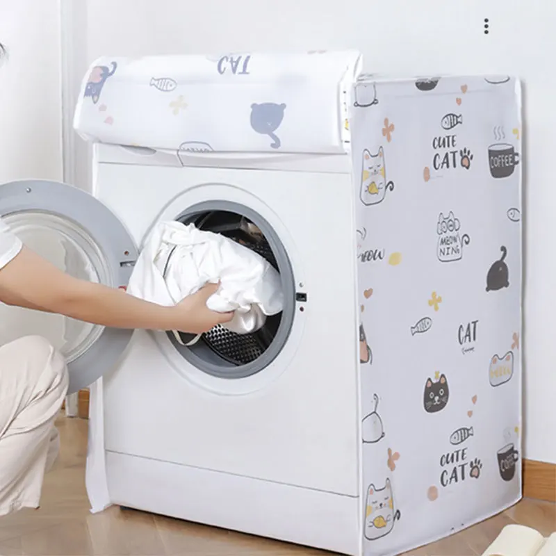 Washing-Machine-Cover-Waterproof-Polyester-Roller-Laundry-Cover-Home ...