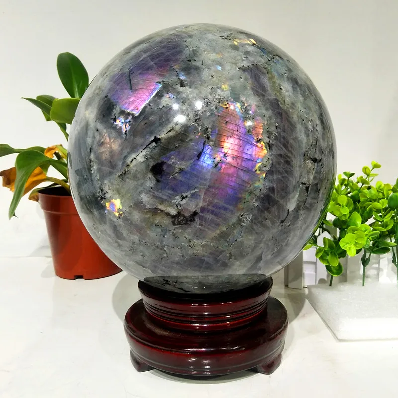 215mm-Labradorite-Natural-Stone-Crystal-Ball-Feng-Shui-Sphere-And-Stand ...