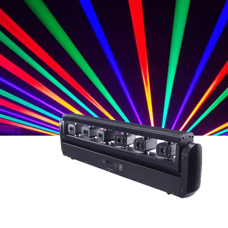 Dj Rgb Laser 6 Heads Laser Moving Head Licht DMX512 Stage Effect ...