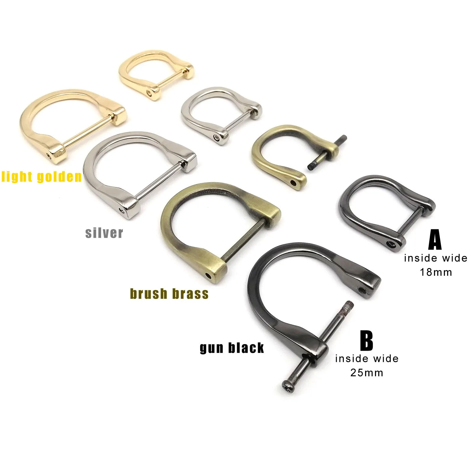 5X Metal Detachable Open Removable Shackle Rod Screw Leather Shoulder ...