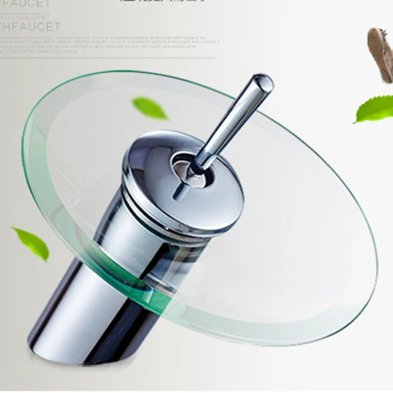 Stainless-Steel-Waterfall-Bathroom-Glass-Faucet-Single-Hole-Basin ...