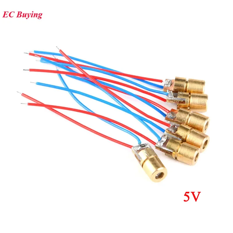 10 Moduli Laser Rossi 650nm 5mW - Diodi In Ottone, Alimentazione 5V ...