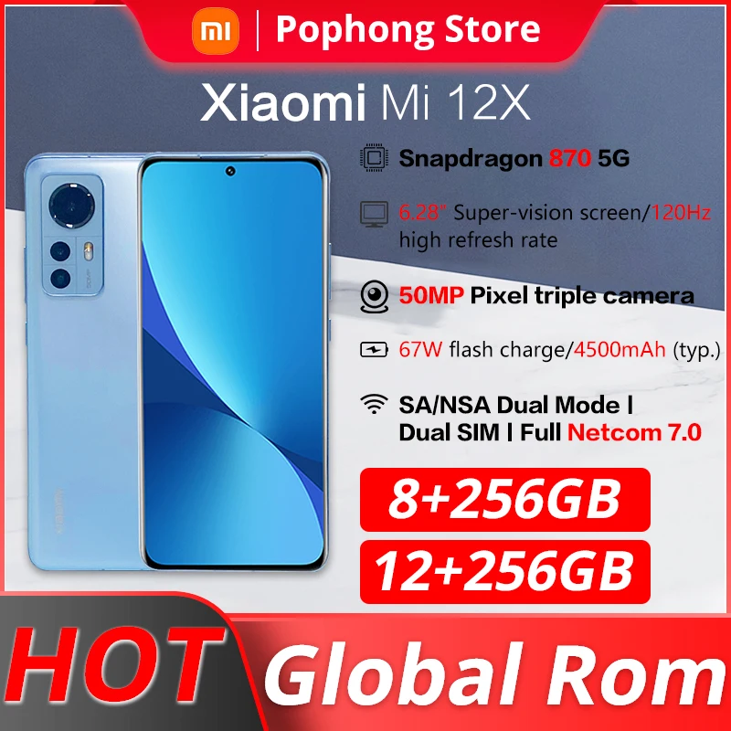 Xiaomi-tel-fono-inteligente-Mi-12X-Rom-Global-8GB-256GB-5G-pantalla ...