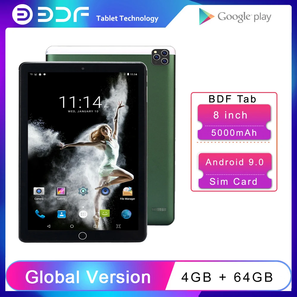 BDF Pro New 8 Inch Tablet Pc Android 9.0 Octa Core 3G Network Google ...