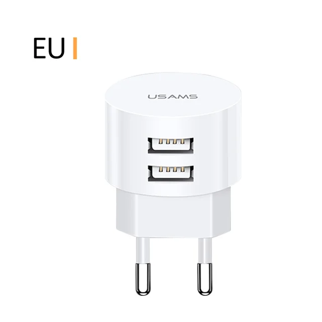5V 2.1A Mini Round Charger US EU UK Plug Dual Ports Phone Charger For ...