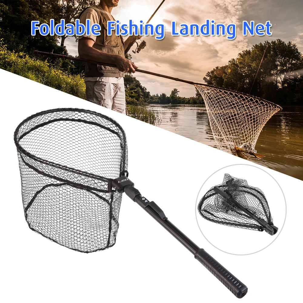 Fishing-Landing-Net-Foldable-Lightweight-Net-Nylon-Mesh-Fishing-Brail ...