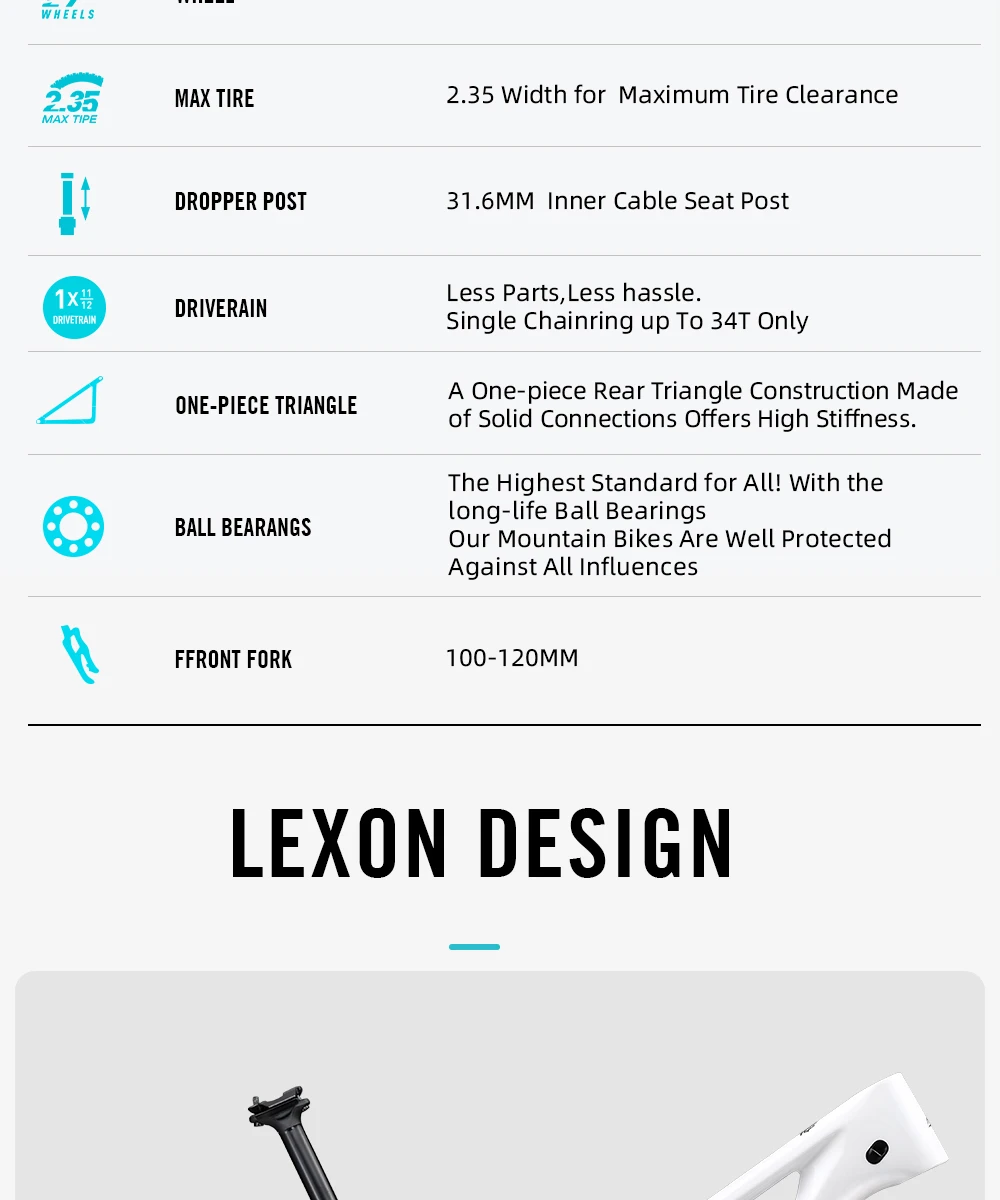 LEXON FLYER Full Suspension Carbon MTB Frames 29er 15.5/17.5/19/21 ...