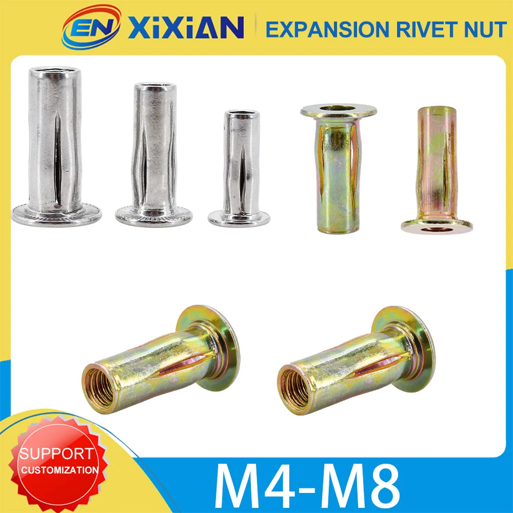 Slotted-Petal-Metal-Rivet-Nut-M4-M5-M6-M8-Flat-Head-Fix-Threaded-Insert ...