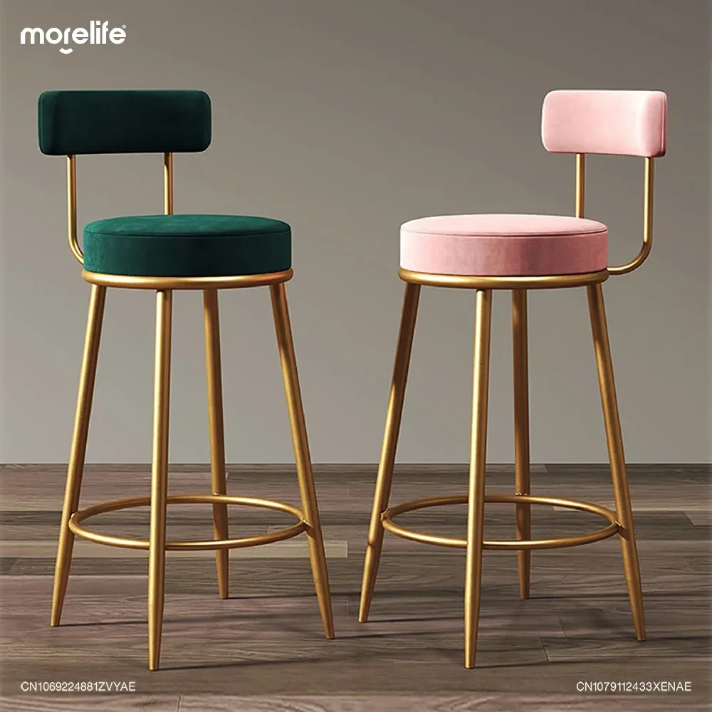 Nordic-Iron-Art-Bar-Chairs-Counter-Stool-Luxury-Front-Desk-Cashier ...