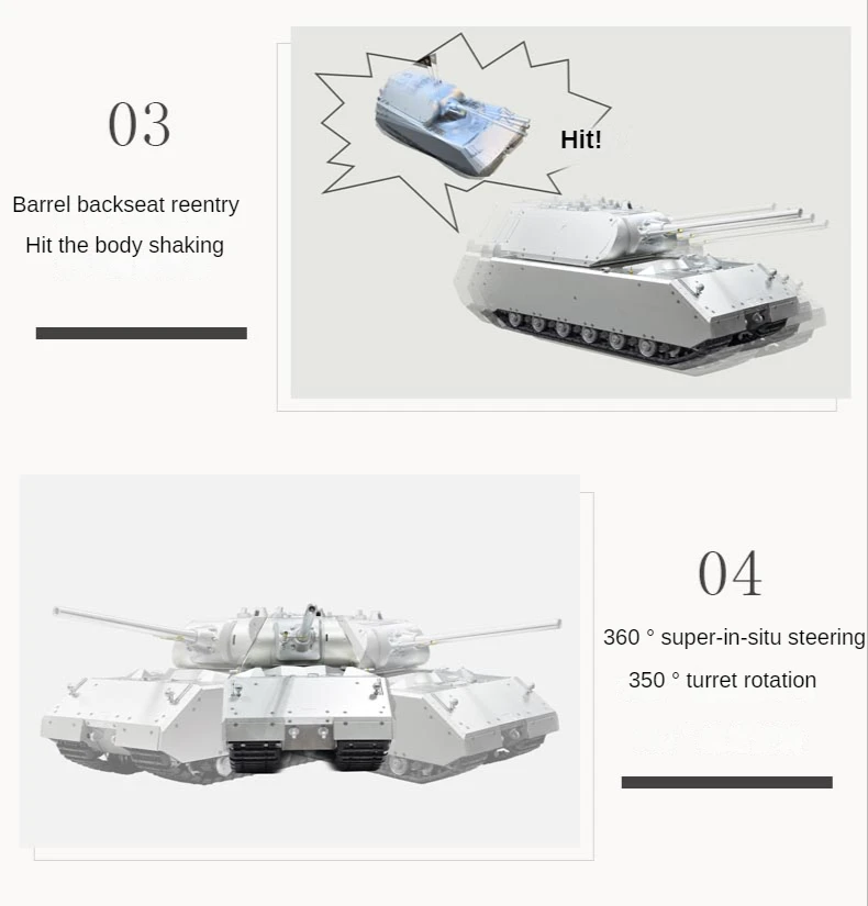 1/16 Rc Tank Model German Rat Super Heavy Battle Tank Metal Tank Model ...