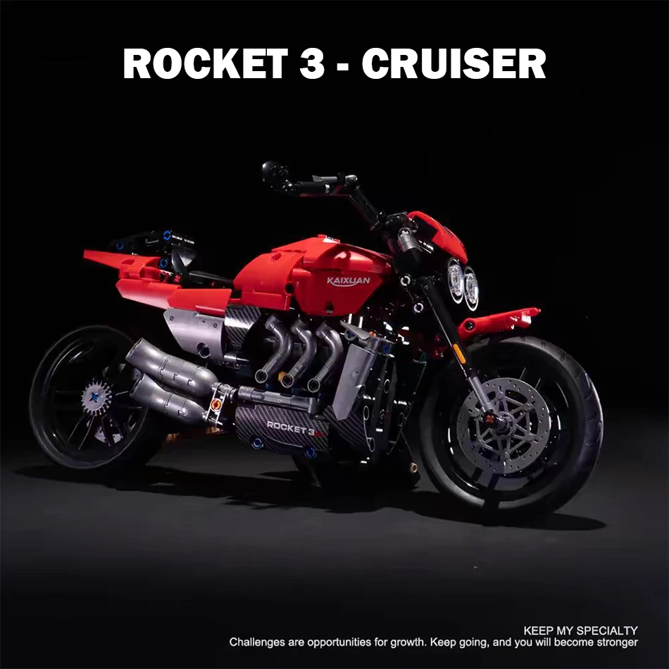 578Pcs MOC Technical Rocket 3 R GT Motorcycle Cruiser Model Building ...