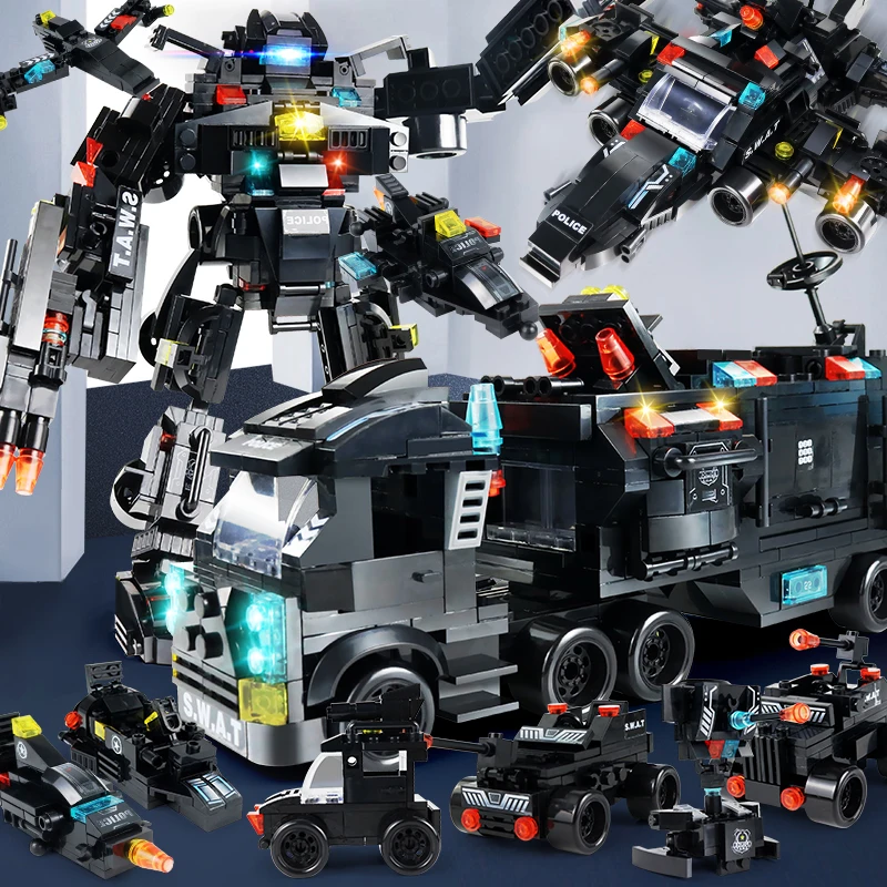 ToylinX-Police-585pcs-Building-Blocks-Set-City-Truck-Brick-with ...