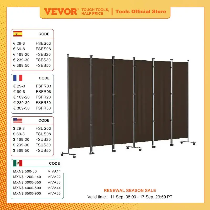 VEVOR-6-Panel-Room-Divider-6-FT-Freestanding-Folding-Privacy-Screen-w ...