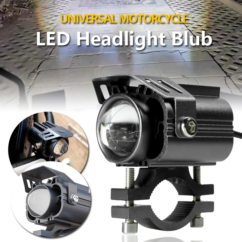 12V Universal Motorcycle Led Headlight Blubs 35W Two Color External ...