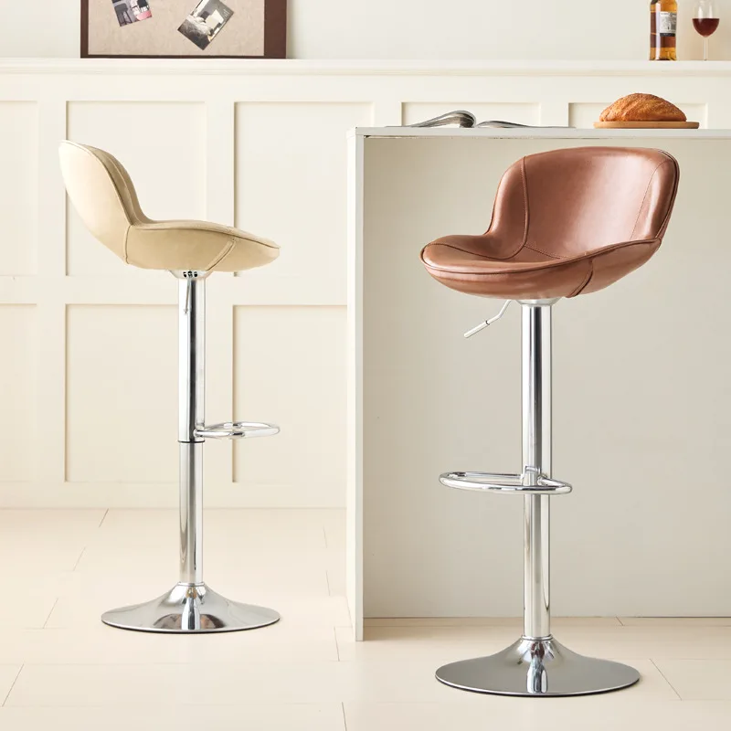 Italian light luxury bar chair lift rotating high stool island cafe ...