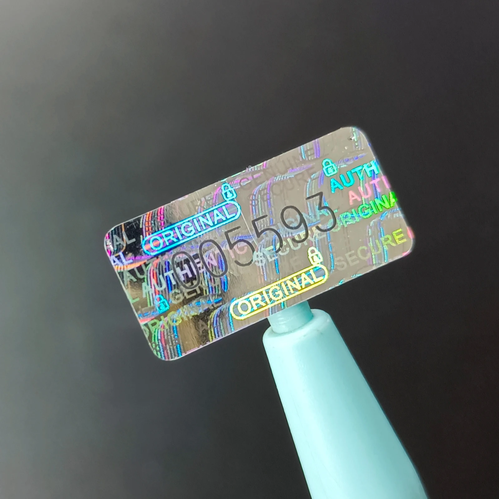 2x1cm Tamper Evident Stickers Silver Hologram High Security Labels ...