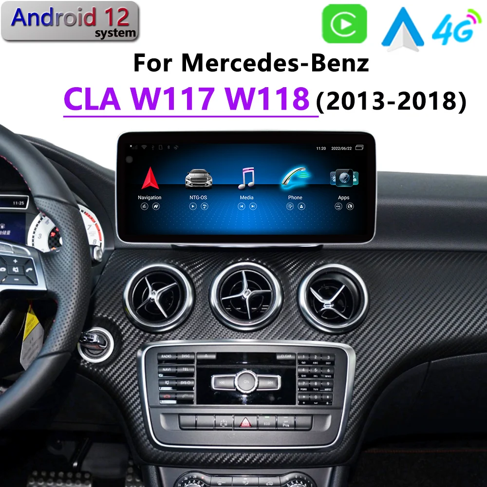 HD-Android-12-For-Mercedes-Benz-CLA-W117-W118-CLA200-2015-Auto-CarPlay ...