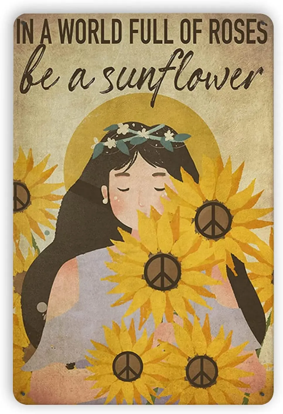 Ovonetune-Sunflower-Metal-Sign-A-World-Full-of-Roses-Be-A-Sunflower ...