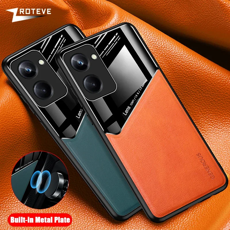 Realme10 Pro Case Zroteve PU Leather Car Magnetic Hard PC Cover For ...