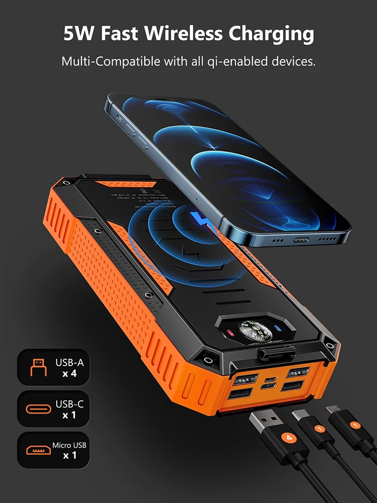 Super-Fast-Charging-Outdoor-Charger-Compass-Camping-Light-Solar ...