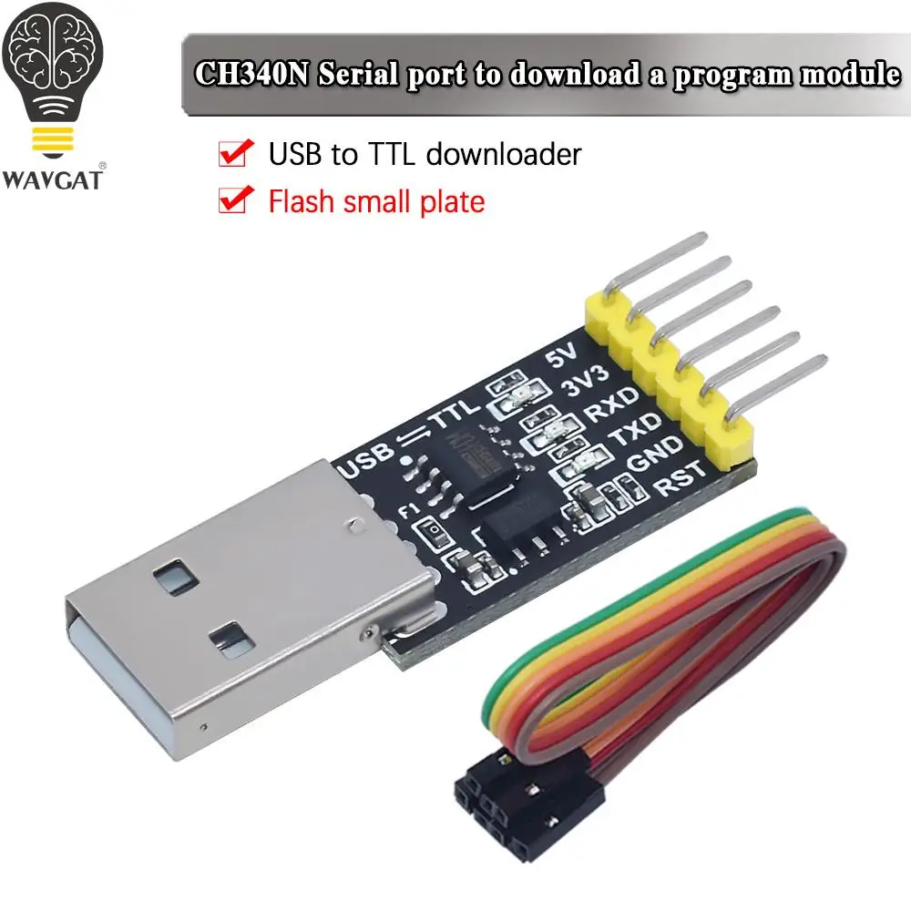 Módulo CH340N, descargador CH340, cable de descarga USB a TTL, descarga ...