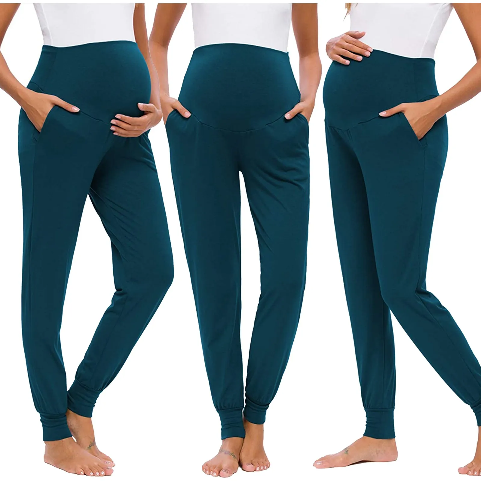 2024-Maternity-Pants-Soft-Slim-Adjustable-Waist-Pregnant-Women-Leggings ...