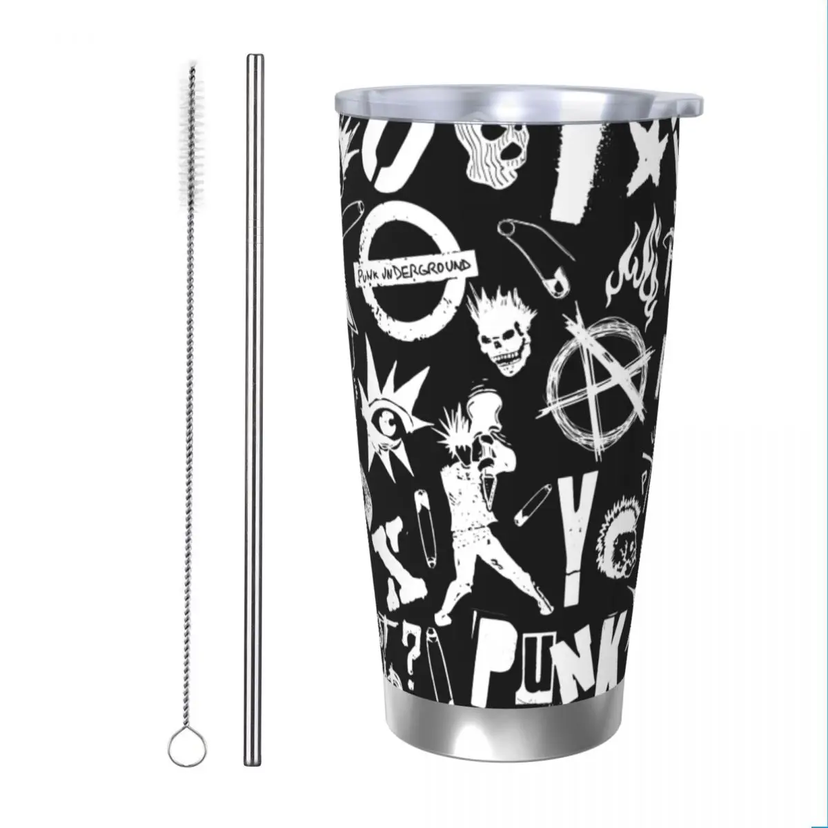 70s-Punk-Rock-Anarchy-Symbols-Skulls-Tumbler-Vacuum-Insulated-Coffee ...