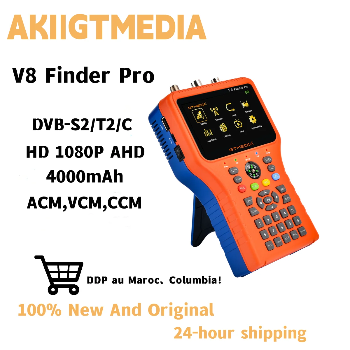 Gtmedia V8 Finder Pro Satellite Signal Finder Meter DVB-S2/T2/C ChlorHD ...