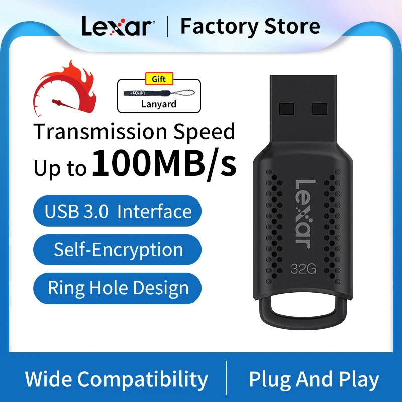 Lexar pen drive USB 3.0 V400 Encrypted USB stick Key memory 100MB/S 32GB 64GB 128GB Creative ...