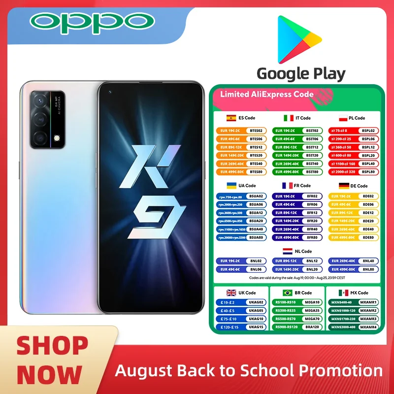Oppo-K9-5G-Android-Phone-4300mAh-65W-Charger-6-43-90HZ-2400X1080-Face ...